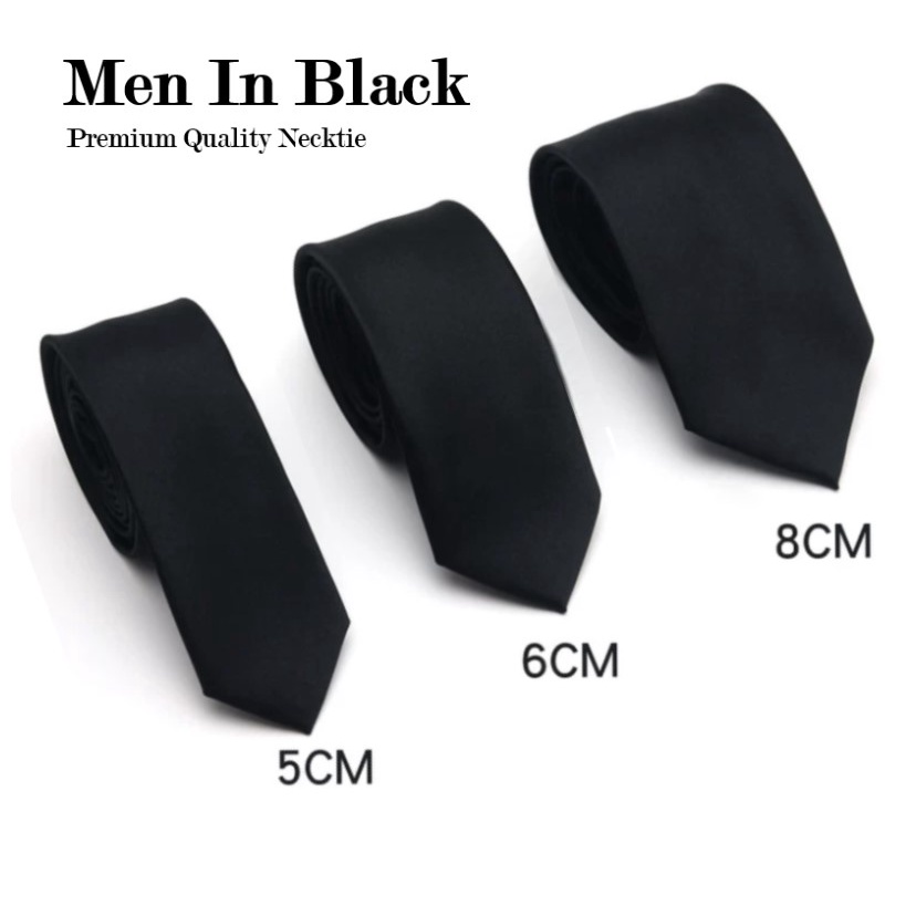 Tali Leher Hitam Berkualiti High Quality Necktie Man Black Tie 5cm 6cm ...