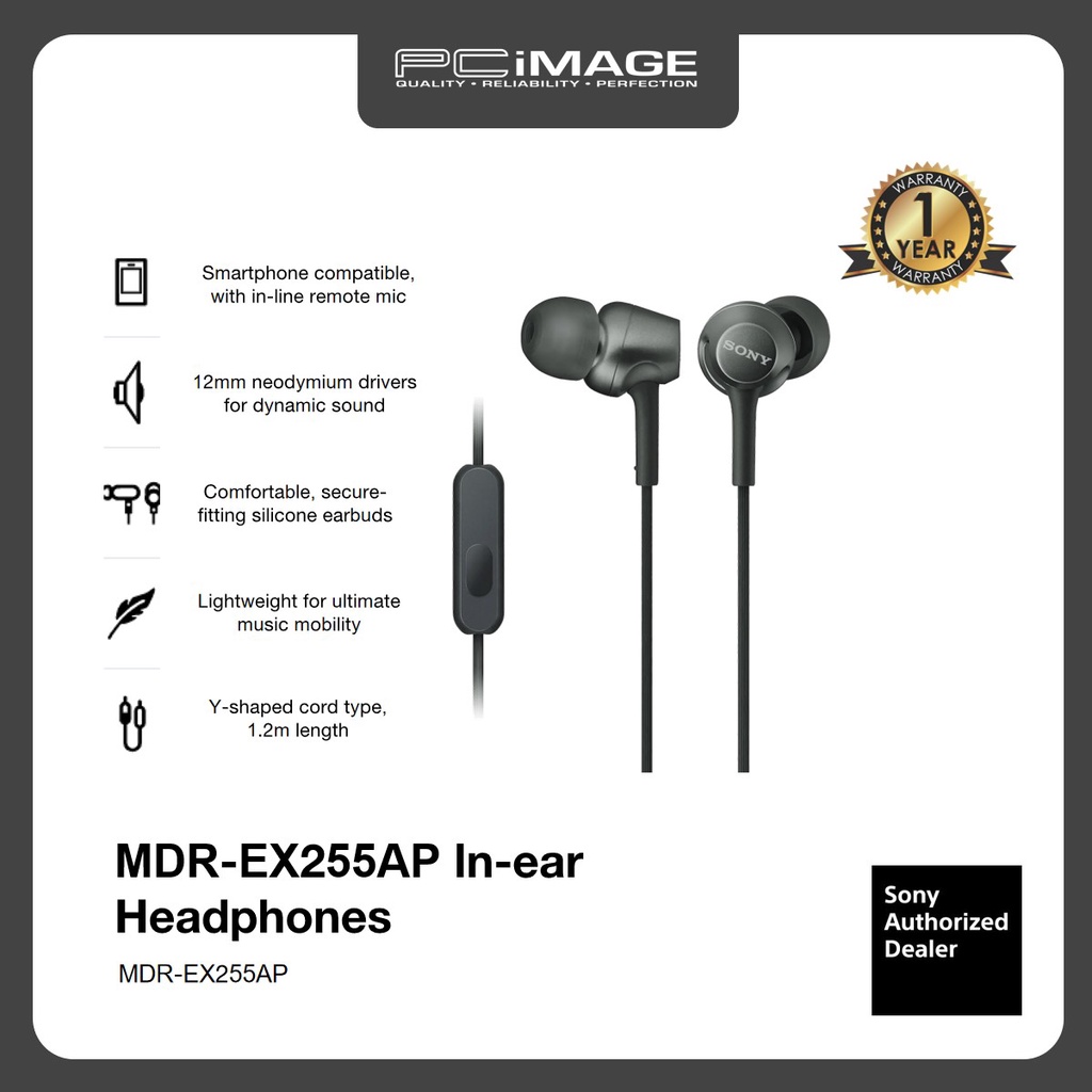 Sony MDR-EX255AP In-Ear Headphones | Shopee Malaysia