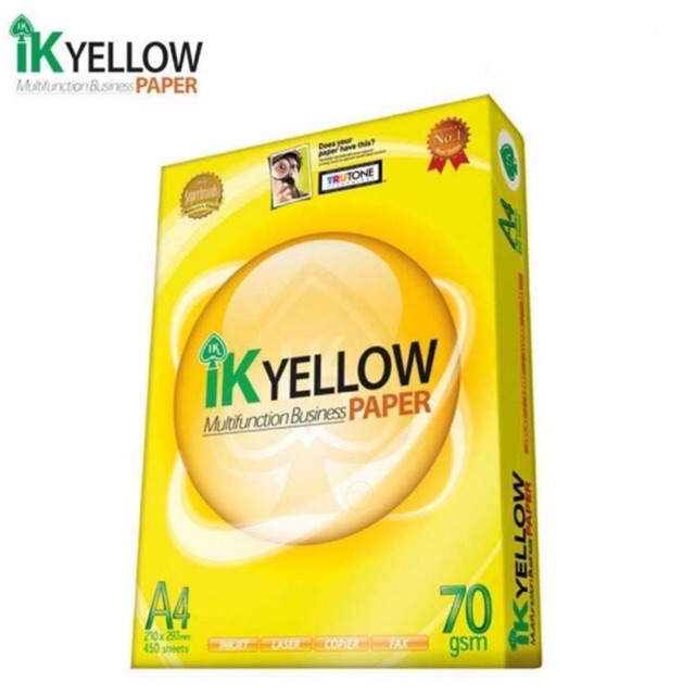 IK Yellow A4 Copier Paper 70gsm - 450 sheets | Shopee Malaysia