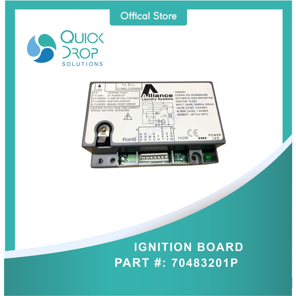 Ignition Board 70483201P Dryer Gas Control Speed Queen Huebsch Alliance ...