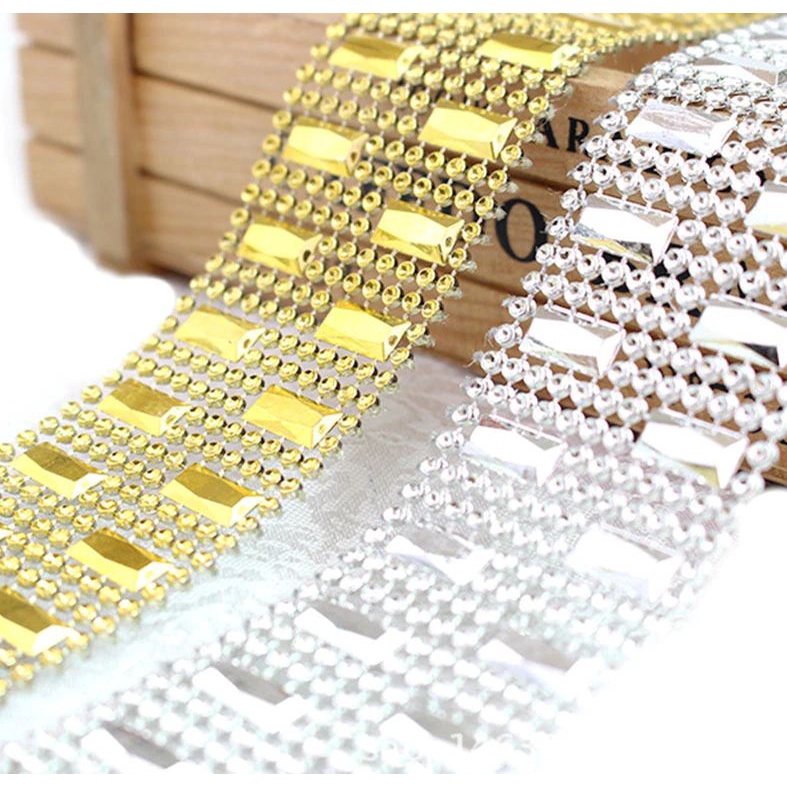 1yard/pack Bling Diamond Mesh Roll Sparkle Acrylic Party Birthday ...