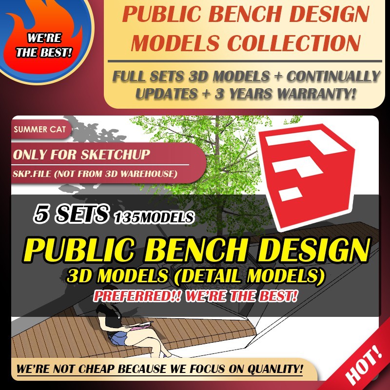 Sku76 FULL 135 ARTISTIC BENCH SKETCHUP DETAIL FURNITURE MODEL SKETCHUP ...