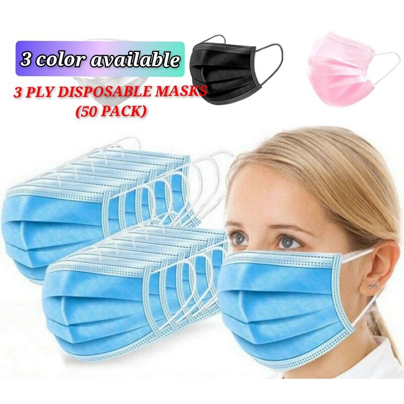 Fast ship 50PCS 3 PLY DISPOSABLE MASKS | Shopee Malaysia