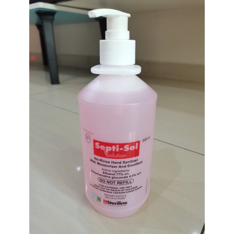 SEPTI-SOL SOLUTION HAND SANITIZER 500ml | Shopee Malaysia