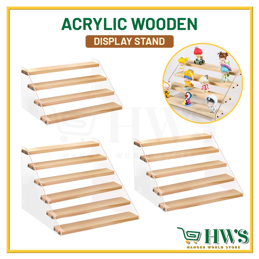 HWS 3/4/5/6 TIER ACRYLIC DISPLAY RACK GLASSES COUNTER RISER STAND ...