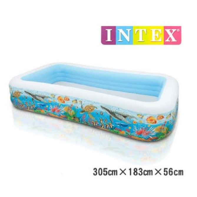ORIGINAL INTEX 3.05M Inflatable Swimming Pool Under The Sea Design Pool ...