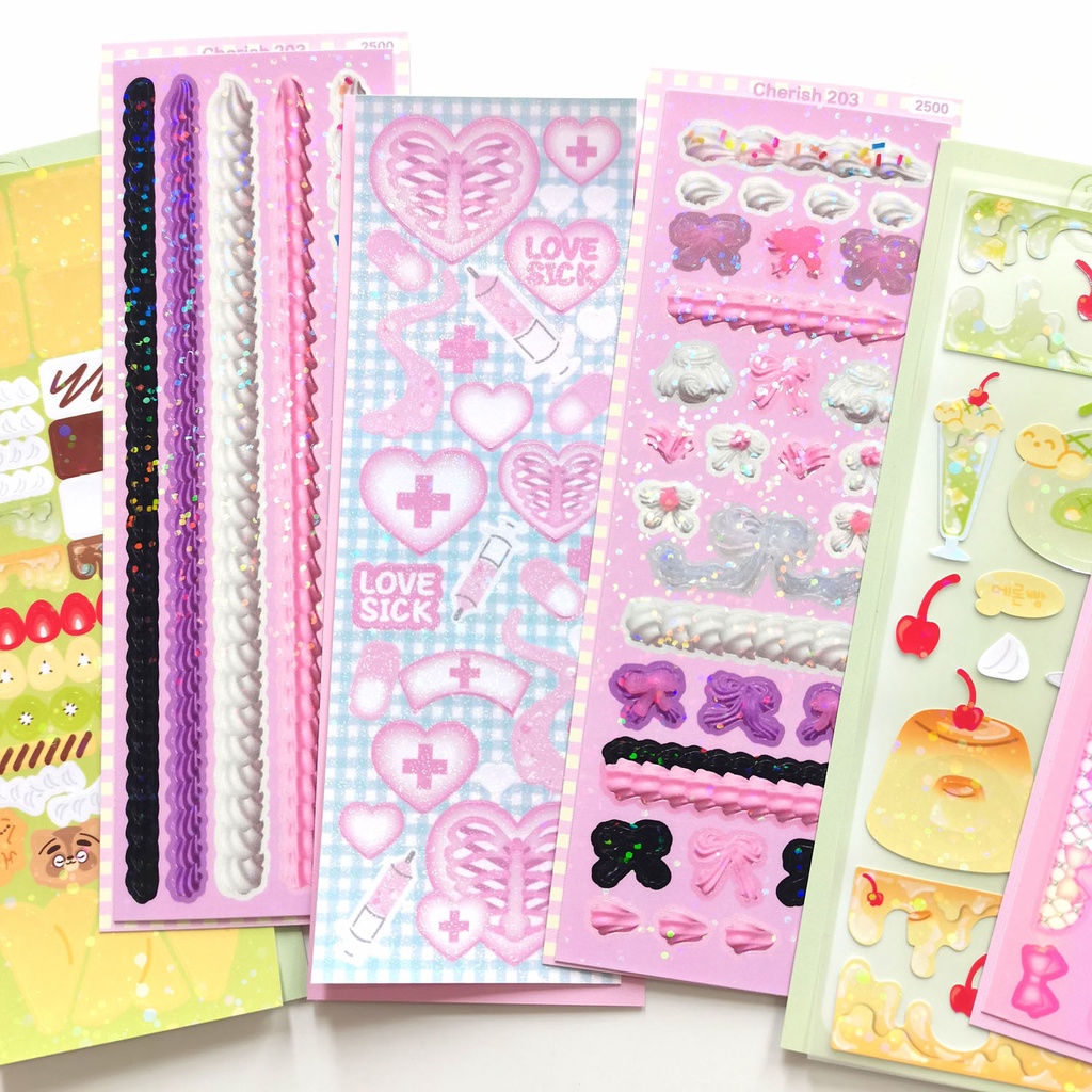 Bowknot Cream Waterproof Sticker ins Style Star Chasing Cuckoo Card ...
