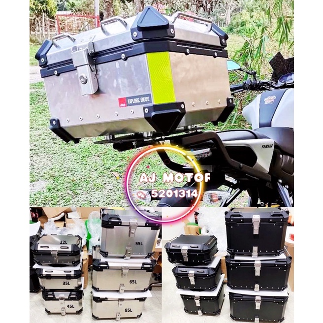 UNIVERSAL 🔥TOP BOX ALUMINIUM🔥 MOTORCYCLE VERSYS650 CB500X MONORACK-J ...