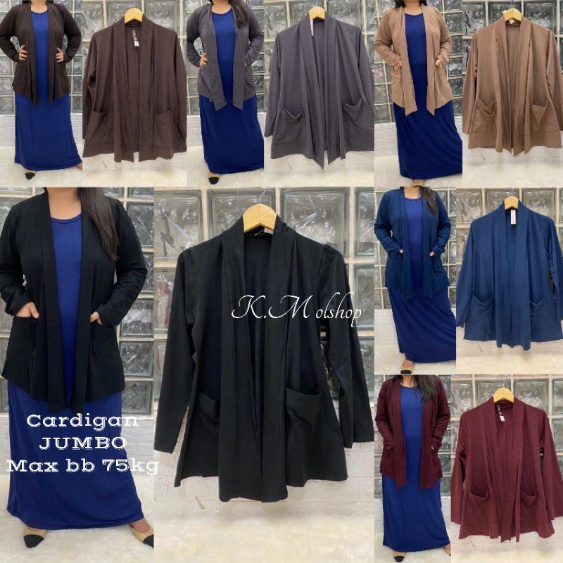 Km95- SUPER Thick SPANDEK CARDIGAN || Jumbo SIZE/MAX BB 75KG | Shopee ...