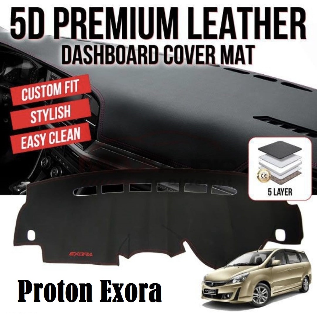 PROTON EXORA PU Leather Dashboard Cover Car Dashmat Non Slip Mat Anti ...