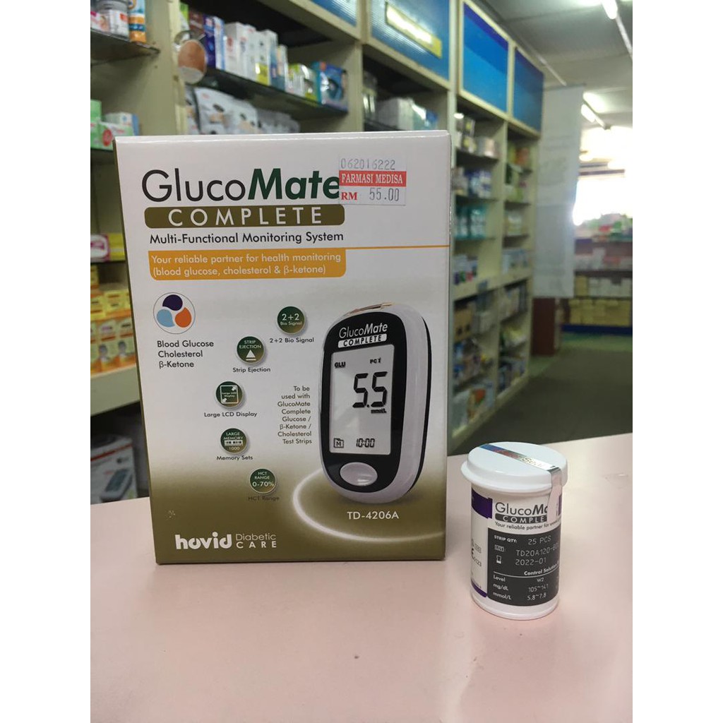 Alat Cek Gula Dalam Darah GlucoMate Complete Monitoring System Blood ...