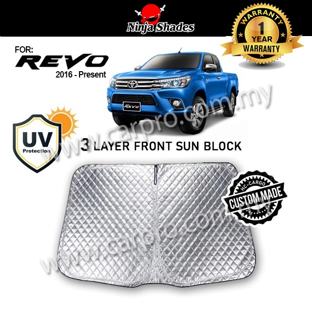 NINJA SHADES Toyota Hilux Revo Rocco Rogue OEM Front Windscreen 3 Layer ...
