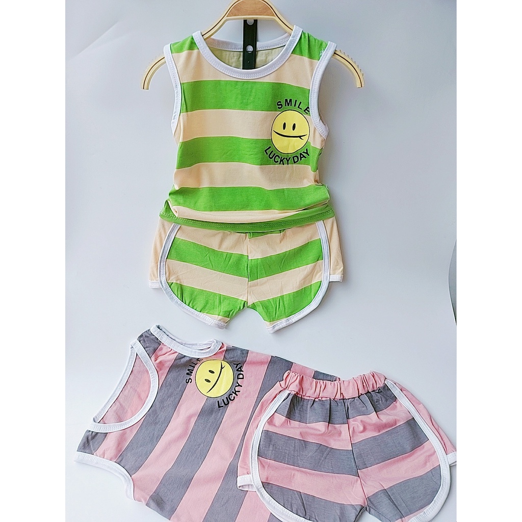 Smiley face set with soft cotton stripes, cute shape for babies ...