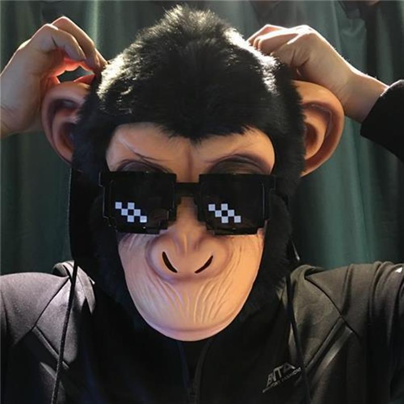 Green head fish head cover funny mask Halloween party slip-in ...