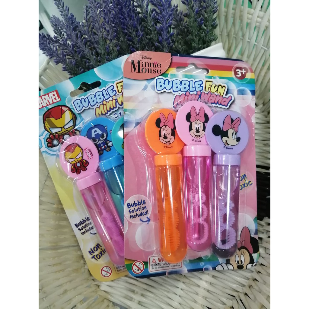 Disney Marvel Bubble Fun Mini Wand - 3 in 1 Non-Toxic Minnie Mouse ...