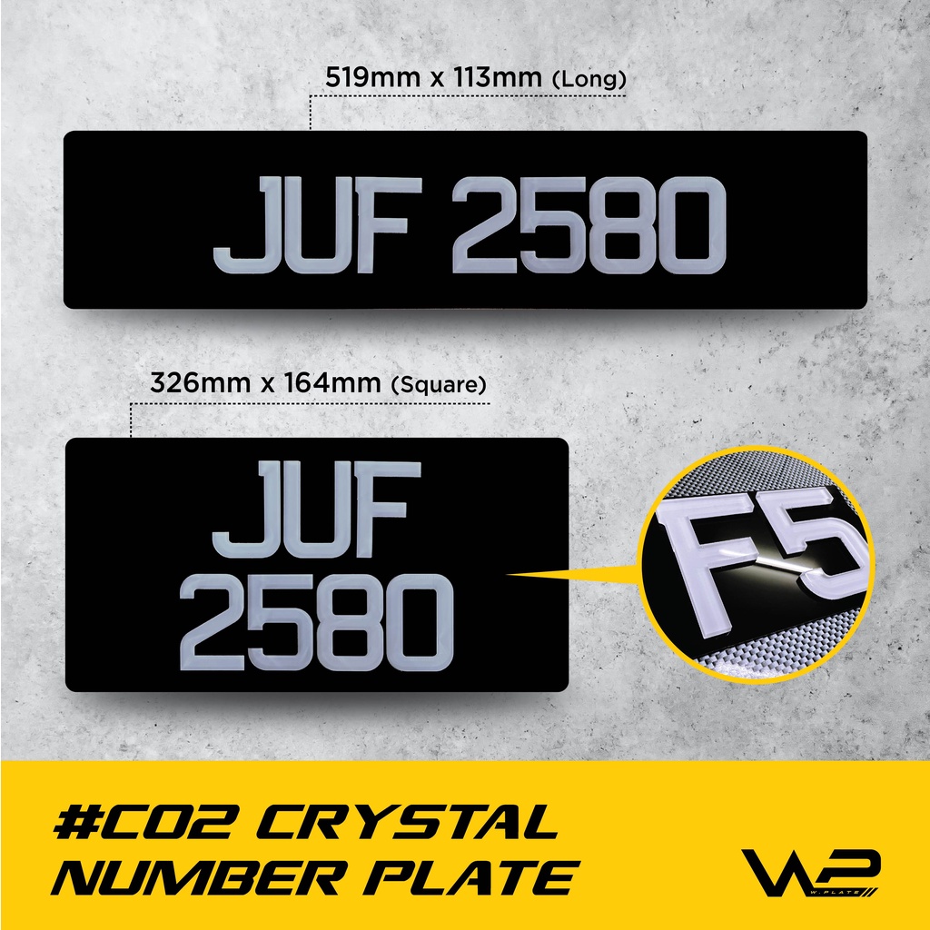 #C02_LK2 CRYSTAL NUMBER PLATE / ACRYLIC FONTS / CYSTAL NOMBOR PLAT ...