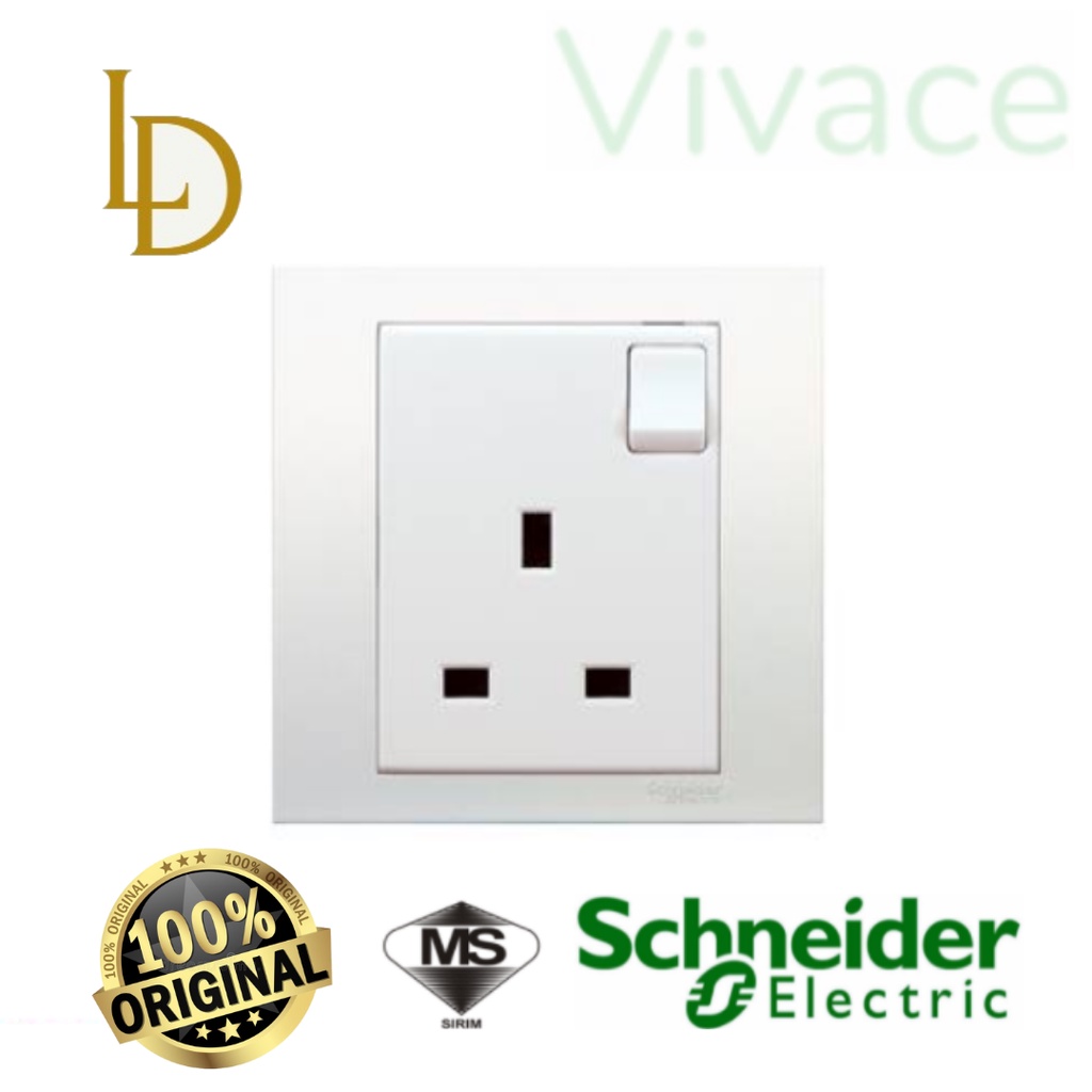 Schneider 13A Switch Socket KB15(C-Vivace) Sirim Approved / Powerpoints ...