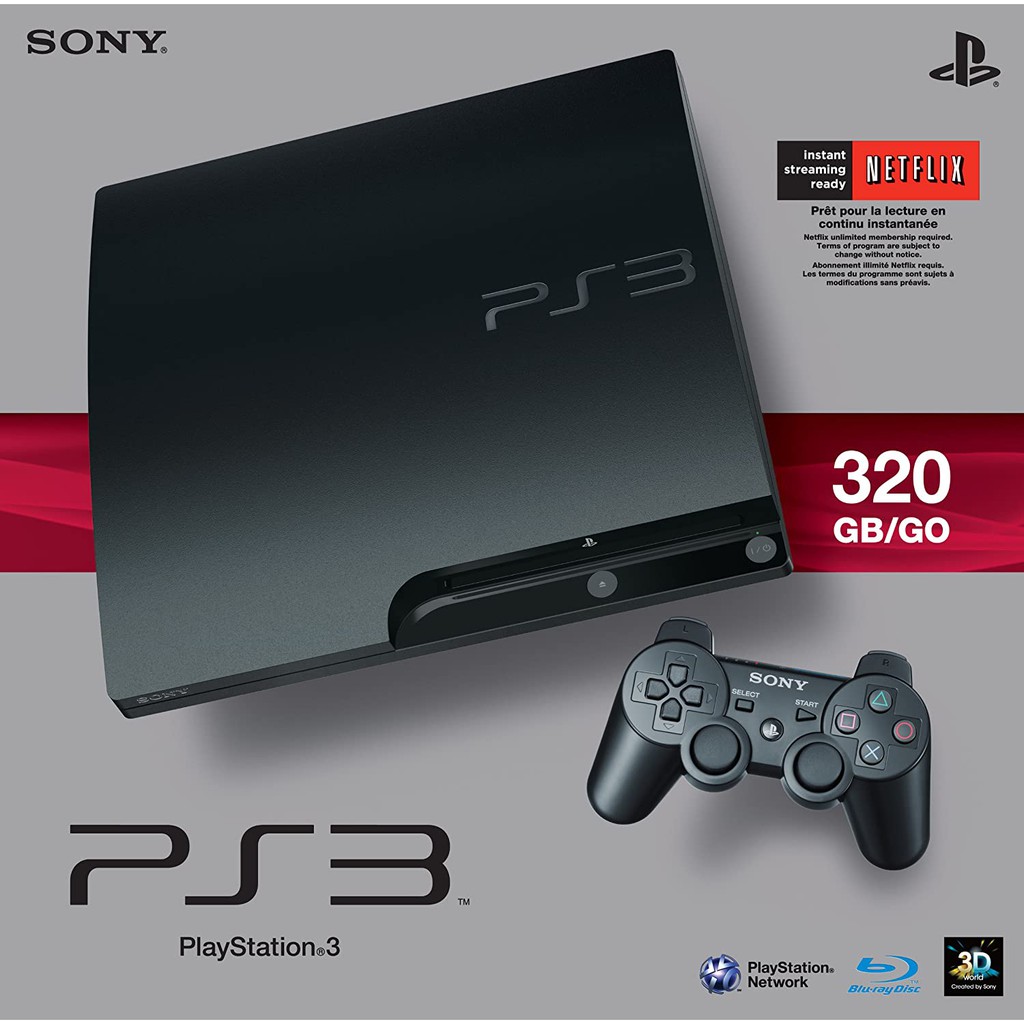 Sony PlayStation 3 Slim 500GB CECH-3006 Charcoal Black Console ...