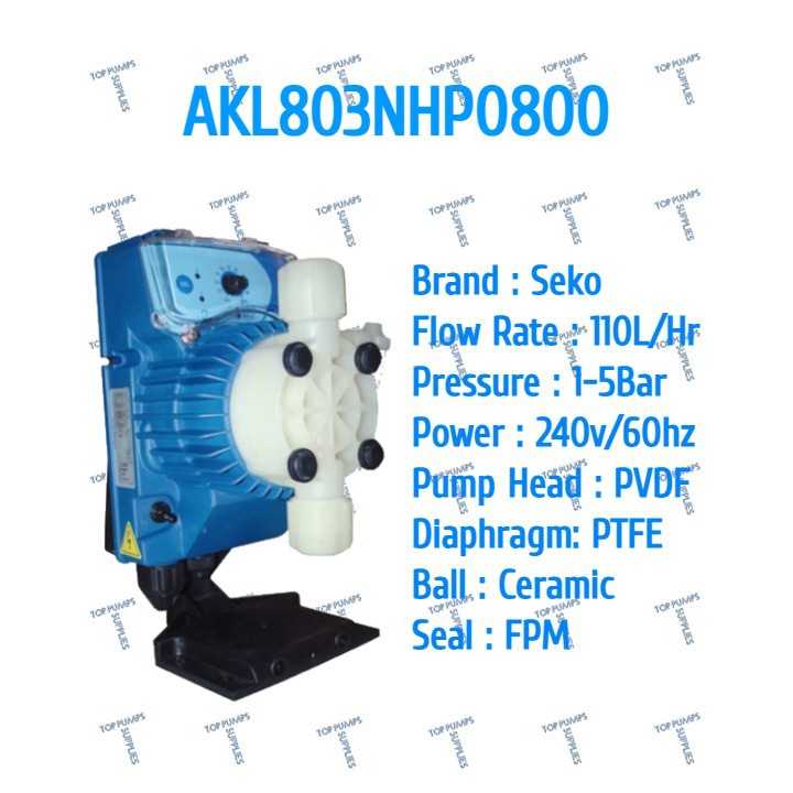 Seko Tekna Evo AKL803 Series Diaphragm Metering Pump (AKL803NHP0800 ...