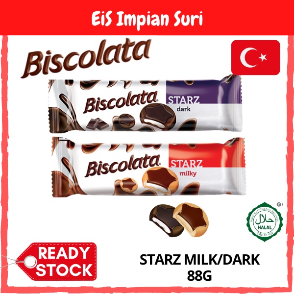 (Ready Stock!!) Biscolata Starz Milky/Dark 88g Biskut Coklat | Shopee ...