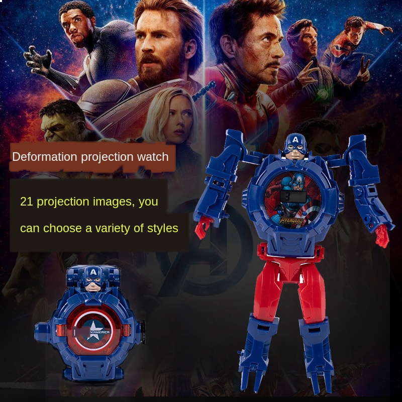 Toy Watch Digital Kids Watch Cartoon Transformation Digital Avengers ...