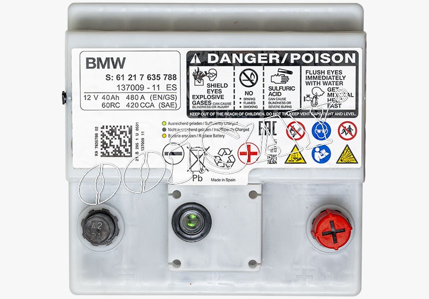 BMW DIN40 (MF) - 40AH - CCA 420 - Auxiliary Battery - BMW F30 Hybrid ...