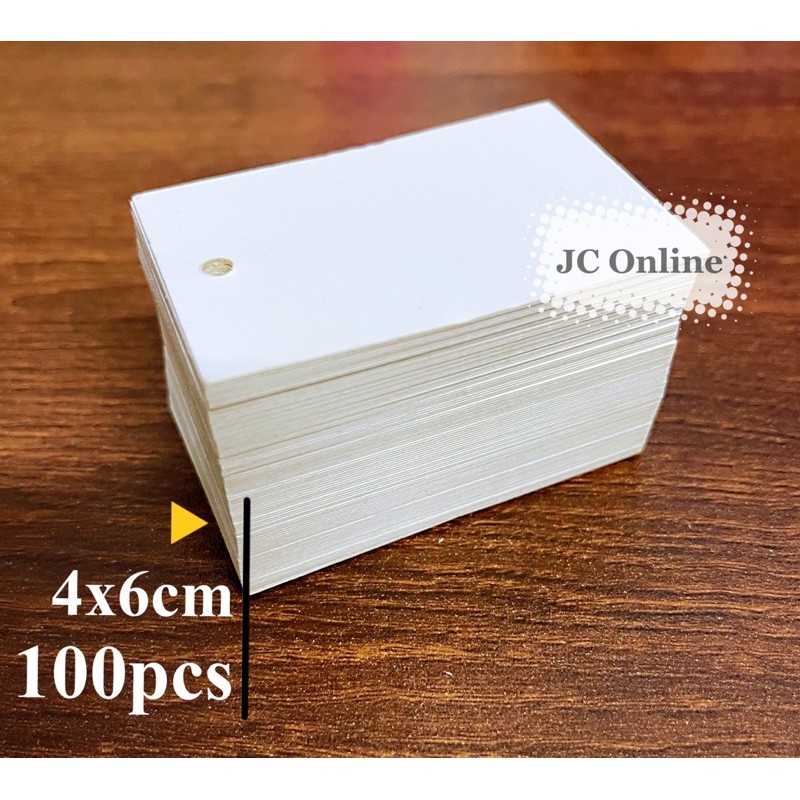 【JCONLINE】100PCS Tag Card Price CARD LABEL WITH HOLE DIY BLANK CARD ...