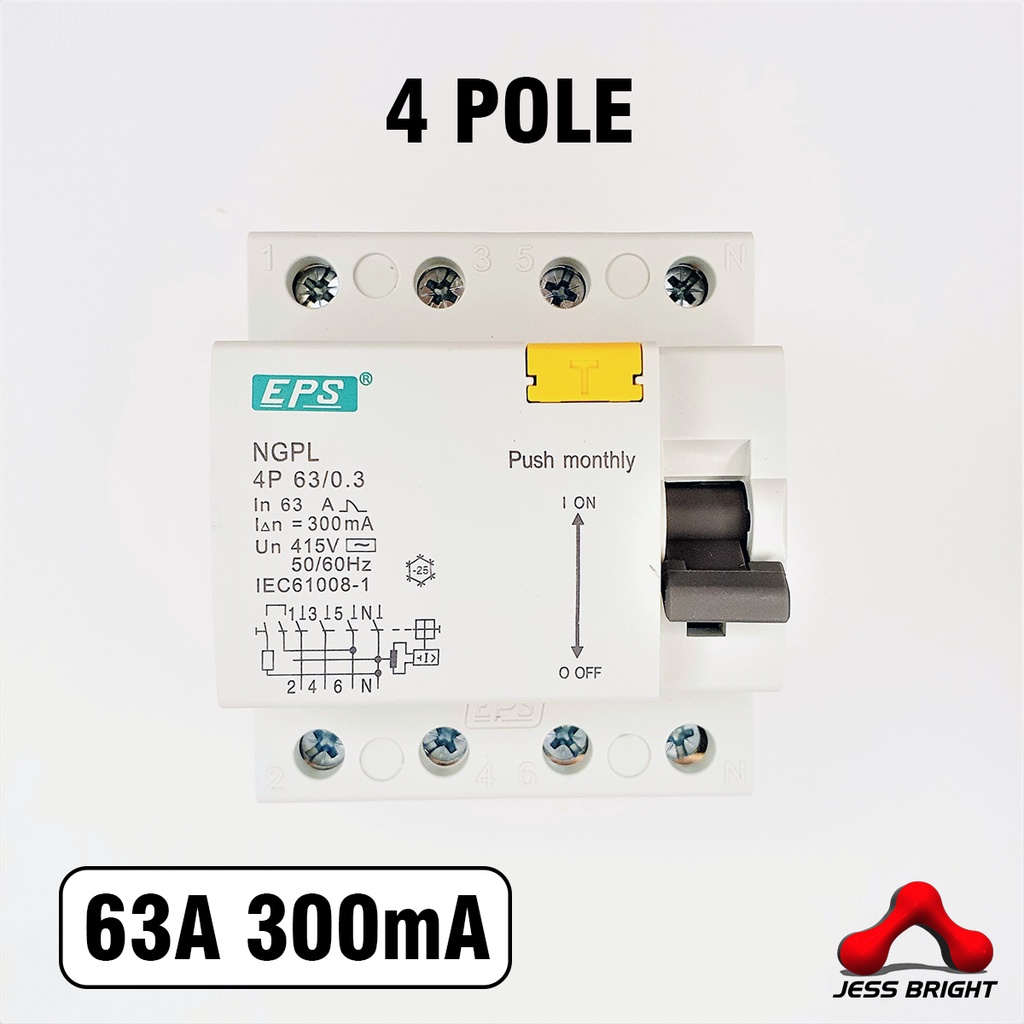 [SIRIM] EPS ELCB / RCCB Residual Current Operated Circuit Breaker 20A / 40A / 63A - 2 Pole / 4 ...