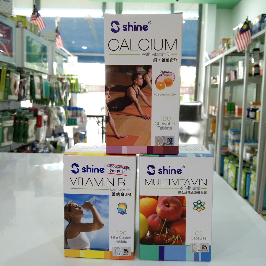 SHINE MULTIVITAMIN & MINERAL / VITAMIN B COMPLEX / CALCIUM WITH VITAMIN ...