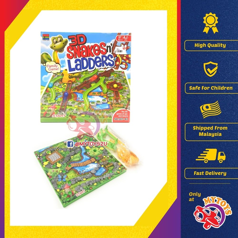 3D Snakes and Ladders Family Board Game Indoor Games Toys for Kids ...