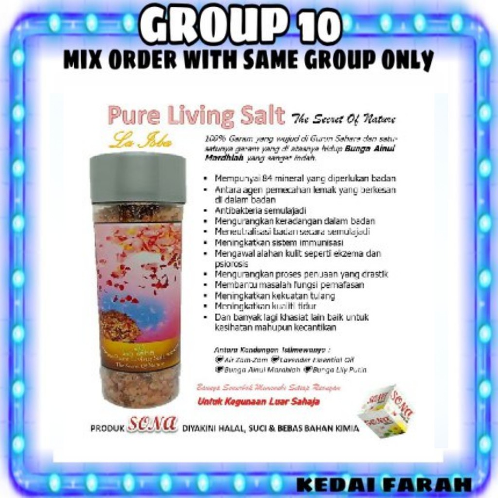 Pure Living Salt adalah 100% Garam yang wujud di Gurun sahara dan 100% ...