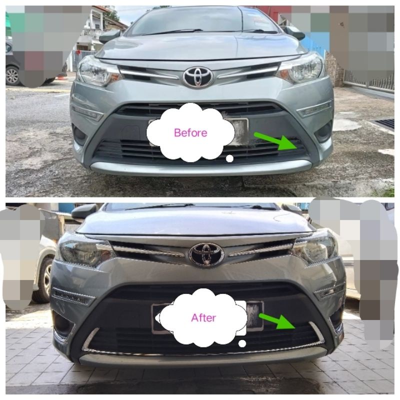 Toyota Vios 2014-2016 Front Sarung Chrome Lip | Shopee Malaysia