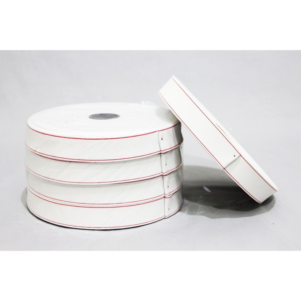 Getah Merah Kain 1" Red Edge Elastic by meter | Shopee Malaysia