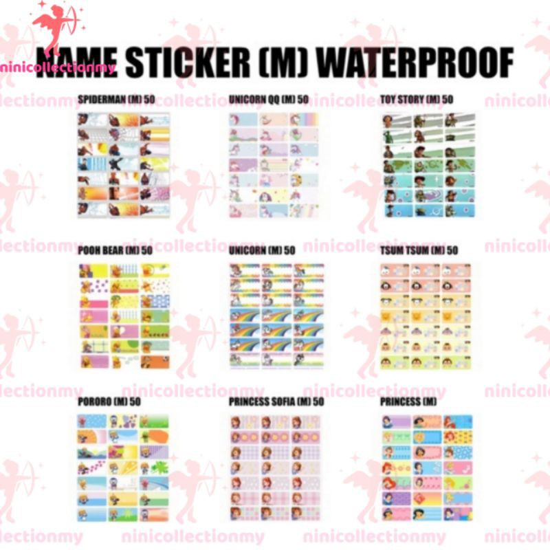 Name Sticker Waterproof Cartoons MEDIUM Sticker Label Print Chinese ...