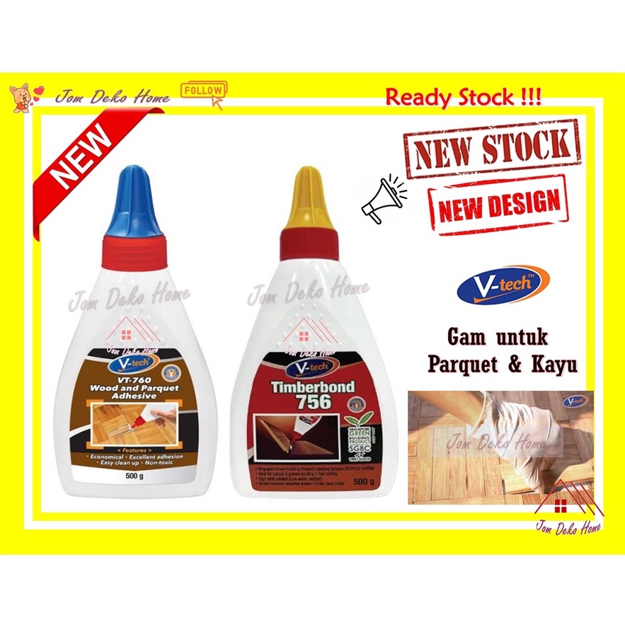 Wood and Parquet Adhesive 500g Glue Parquet VT 760 Gam Putih utk Kayu ...