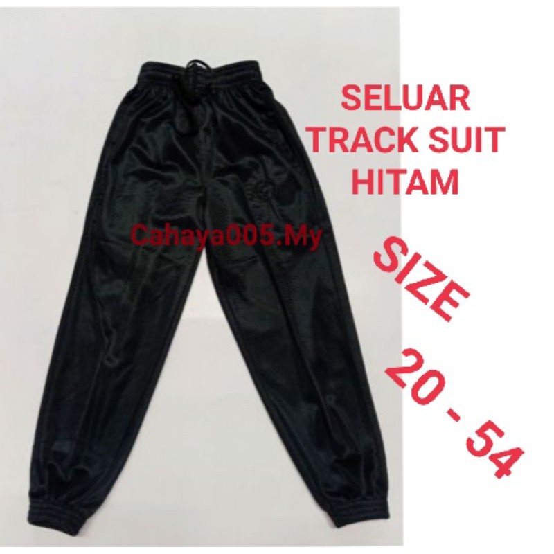 (9091)TRACK SUIT HITAM GETAH BAWAH - BLACK WITH DESIGN (SELUAR SUKAN ...