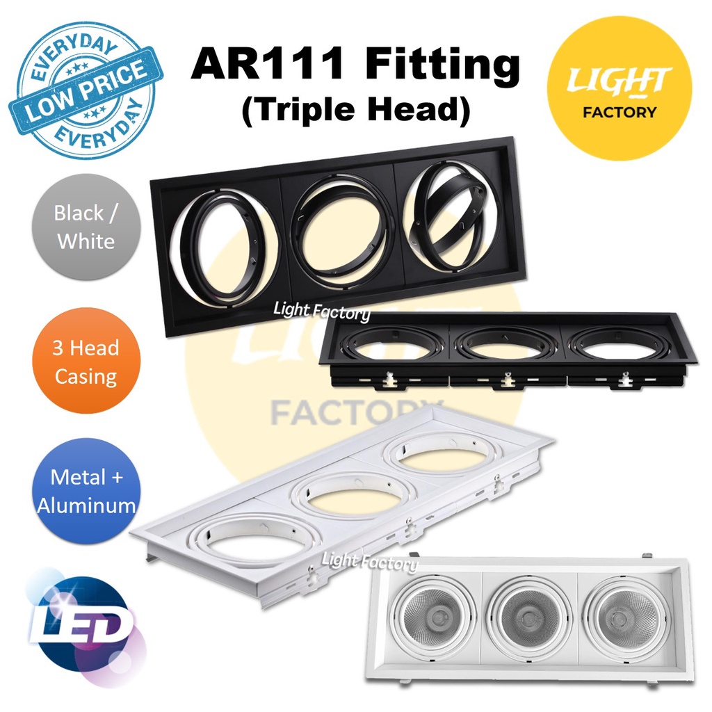LED AR111 Downlight Casing Black/White AR111 Fitting Single Head ...