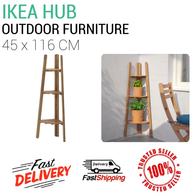 ASKHOLMEN Solid Wood Corner Rack Plant Pot Stand Rak Pasu Bunga Rak ...