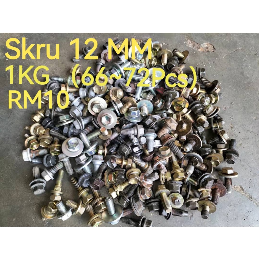 Skru / Screw Size 12MM Skru / Screw 1KG ( 66 ~ 72 Pcs ) Used Ori Japan ...