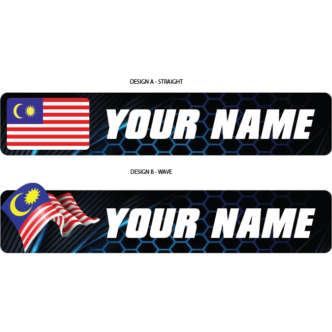 New Design background Sticker Basikal tag nama kalis air dan tahan lama ...