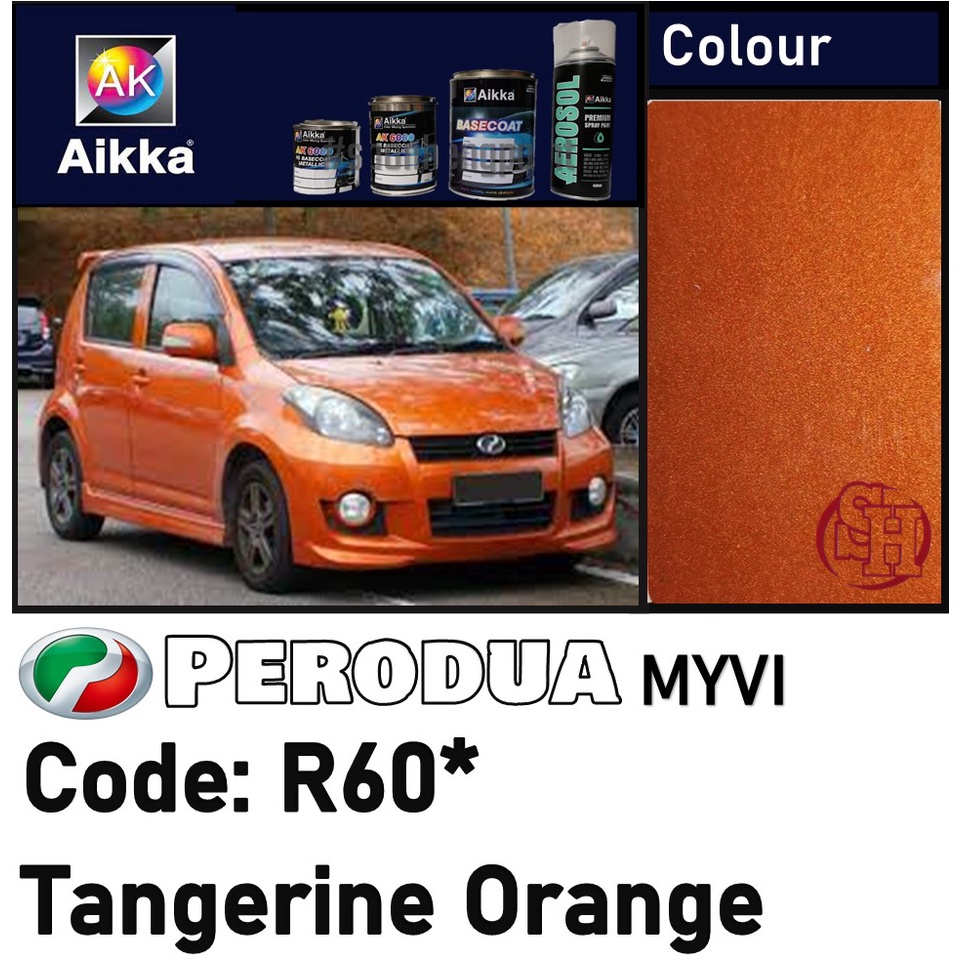 PERODUA MYVI Tangerine Orange R60* Pearl /Aikka Oem Factory Colour ...