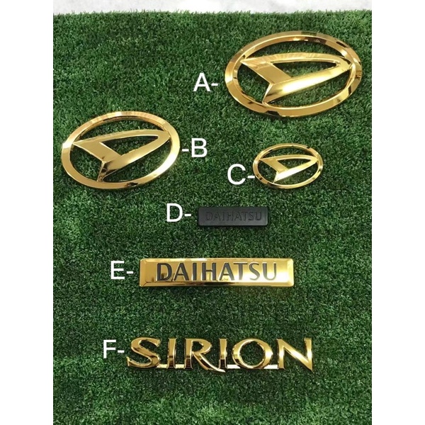 🔥READY STOCK🔥EMBLEM LOGO GOLD DAIHATSU SIRION FOR PERODUA MYVI ICON ...