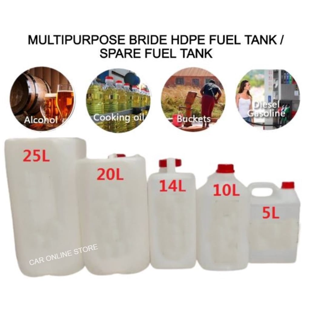 ALL NEW HDPE JERRY CAN 5L/ 10L/ 14L/ 20L/ 25L For Oil, Petrol, Diesel, Water Fuel Tank Container ...