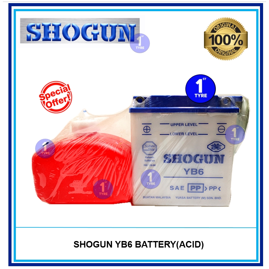 SHOGUN YB6 BATTERY ACID BATTERY (KOYOKO SUPIDO YUASA) - NOUVO , NOUVO S ...