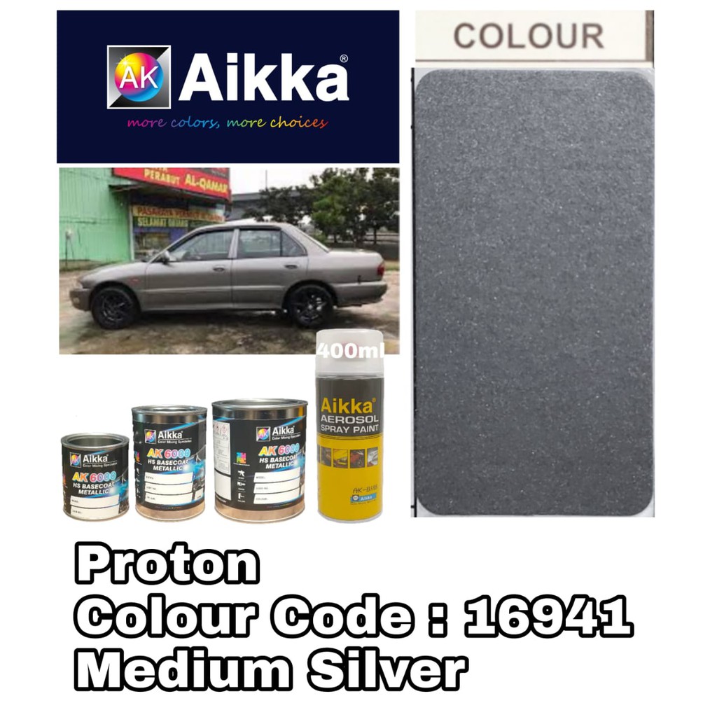 AIKKA AUTOMOTIVE PAINT / PROTON WIRA 16941 / MEDIUM SILVER / TOUCH UP ...