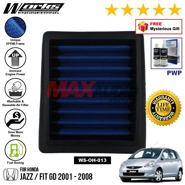 Car Air Filter HONDA JAZZ/ FIT GD 2001 - 2007 WORKS ENGINEERING ...