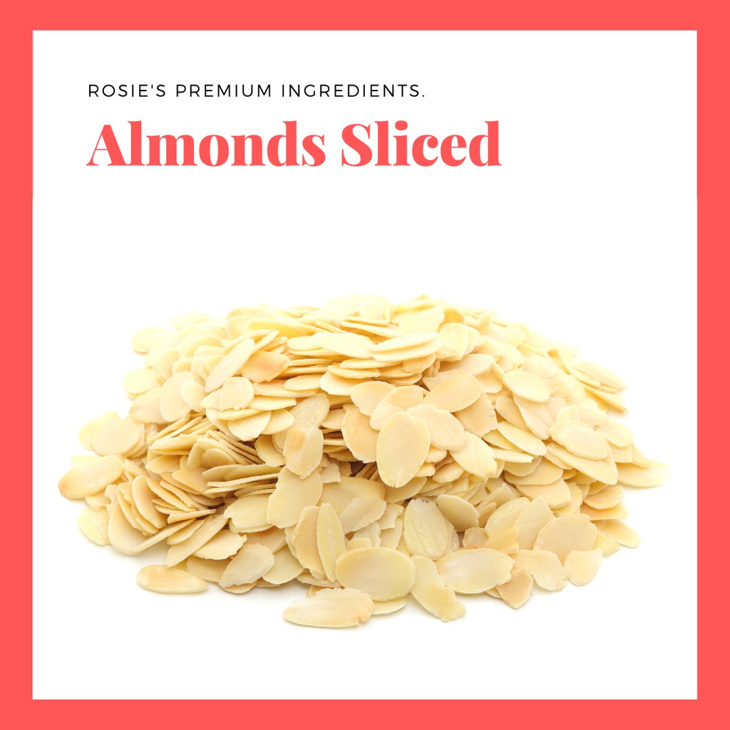 500g/1kg Almonds Sliced | Badam Hiris | 杏仁，切片 | Halal Keto Ingredient ...