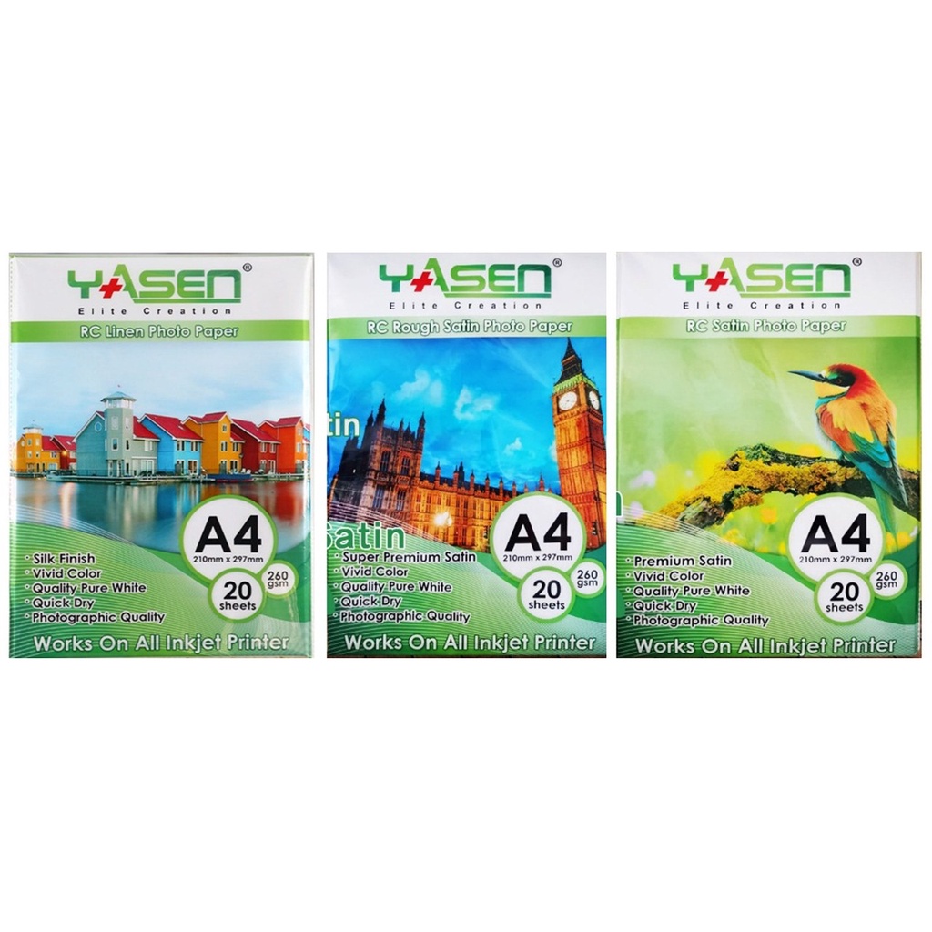 Yasen RC Satin, Linen, Rough Satin Photo Paper A4 Size Photopaper ...