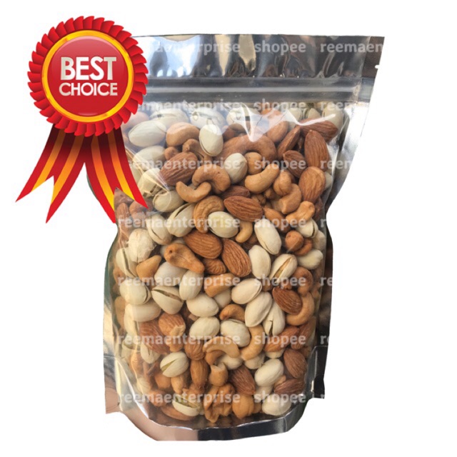 500G MIX NUTS Roasted Almond Pistachio Cashews Nut Ready To Eat ...
