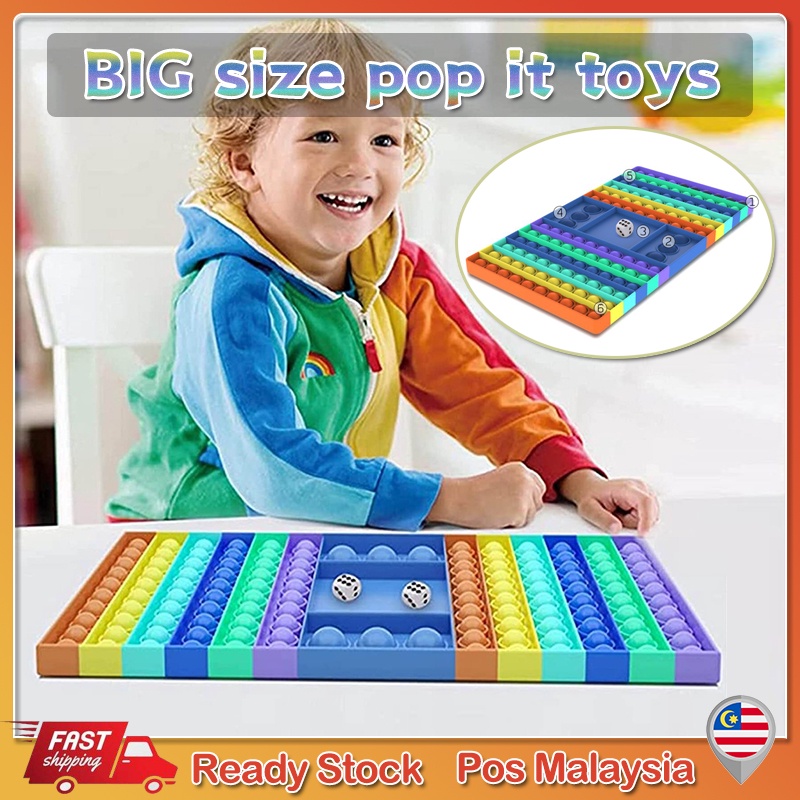 🔥【READY STOCK】 Push Pop It Bubble Sensory Fidget Toys Squeeze Rainbow ...